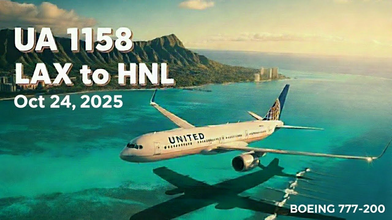 Amazing Ocean Views on This Flight! LAX to HNL UA 1158 - YouTube