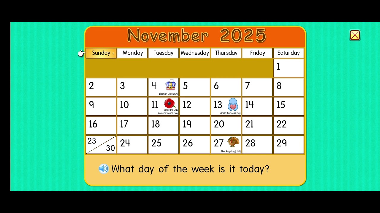 Starfall calendars: November, 23, 2025 - YouTube