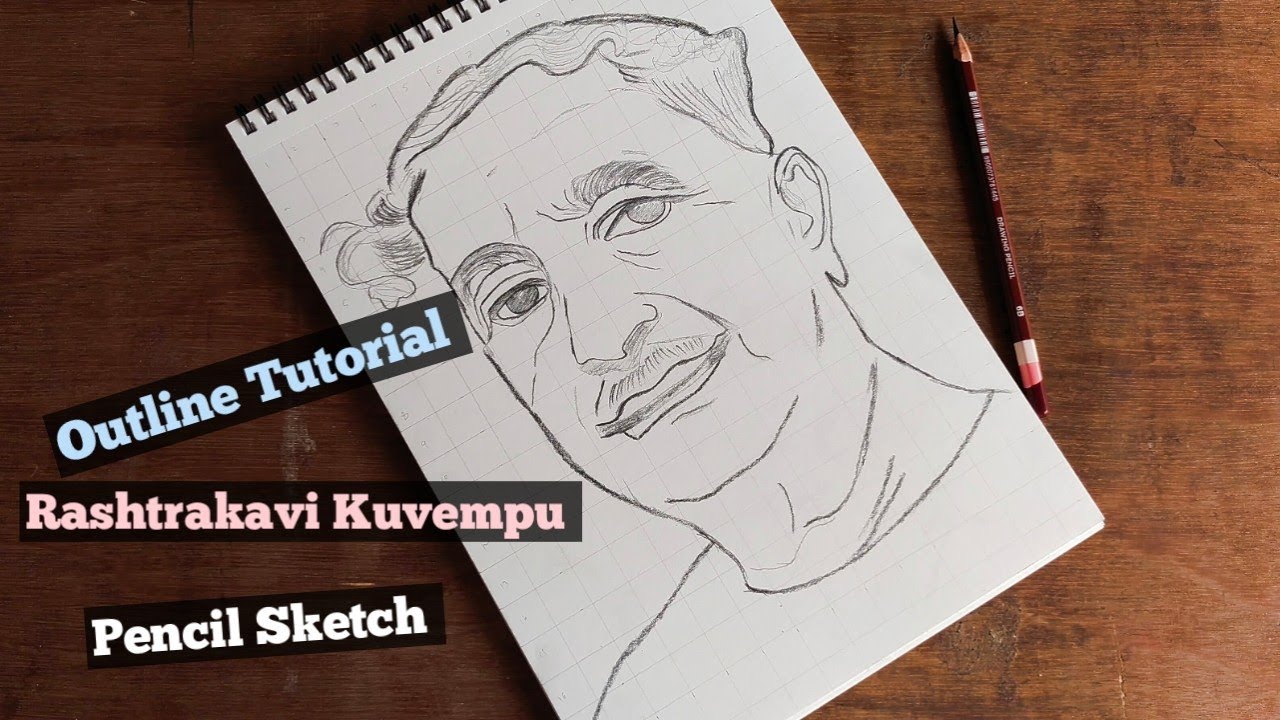 Kuvempu Drawing || How to draw Rashtrakavi Kuvempu ️ - YouTube