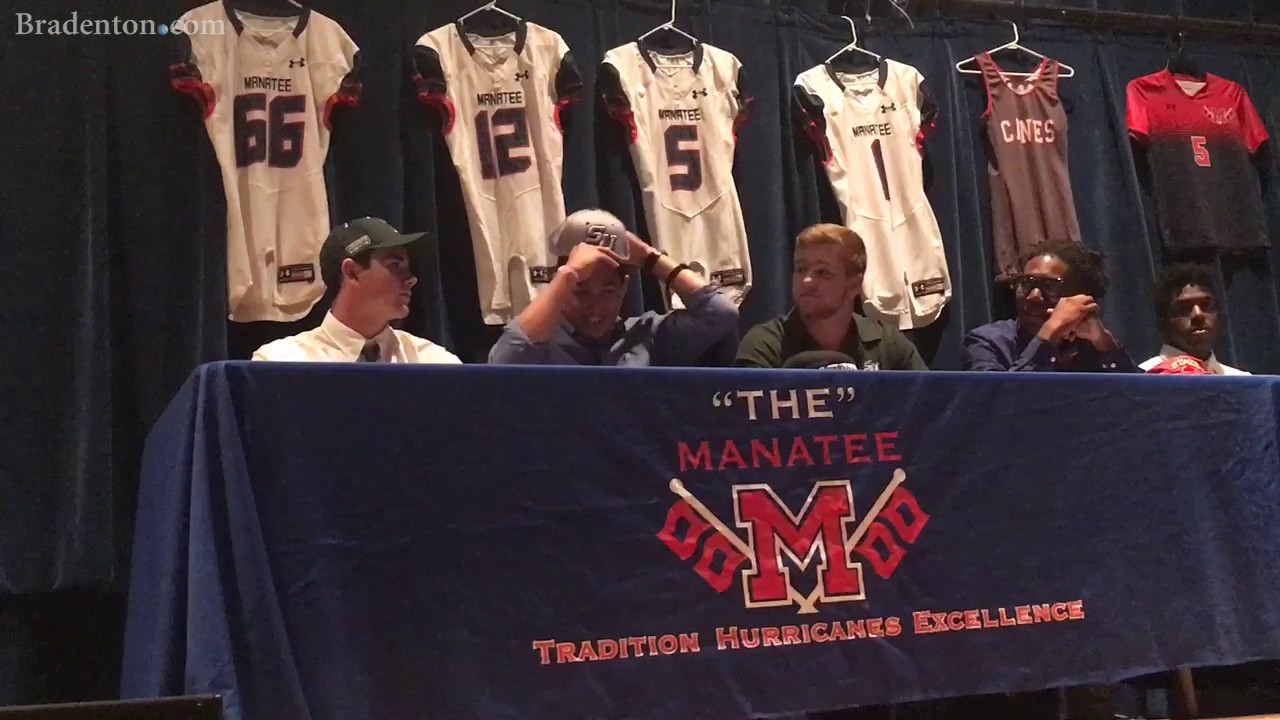 Manatee football players sign with Division I schools - YouTube