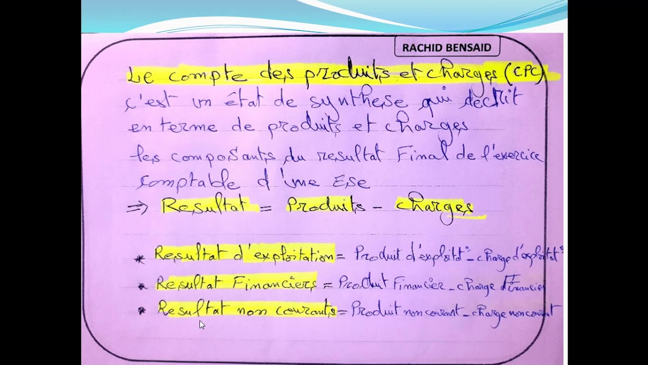 COMPTABILITE GENERALE S1 COMPTE DE PRODUITS ET CHARGES (CPC) - YouTube