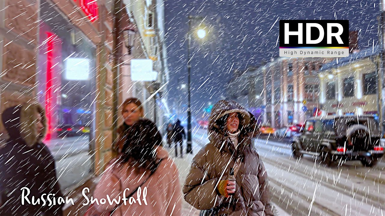 ️ POWERFUL SNOWFALL IN MOSCOW 🇷🇺 Real Russian WINTER with snow - With ...