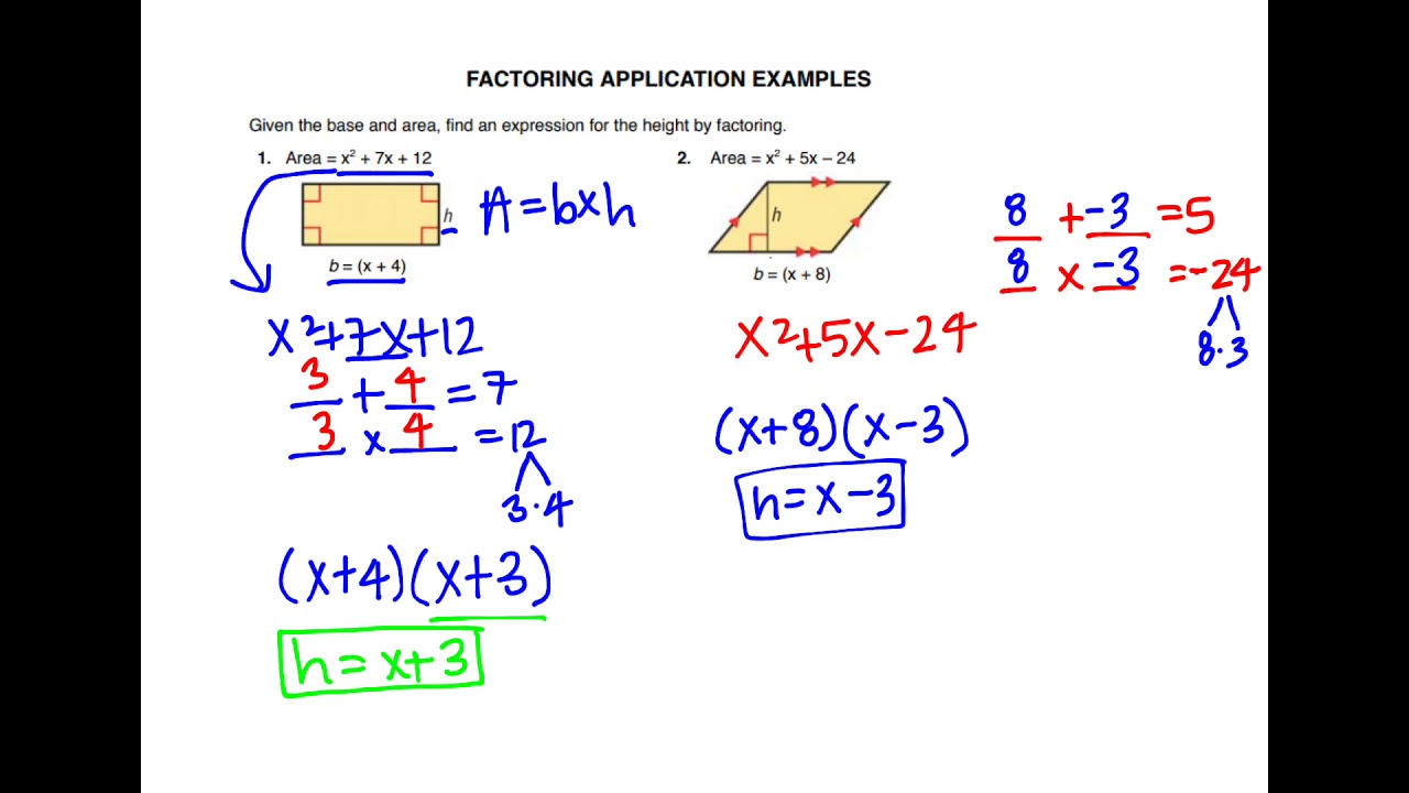 5/21 - Factoring Application Notes (GEO) - YouTube