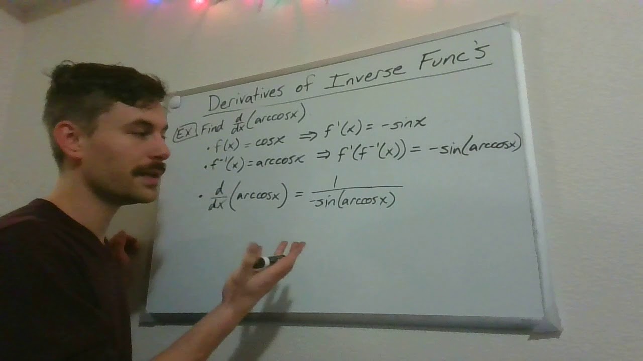 Derivative of arccos(x) [Derivative of an Inverse Function] - YouTube