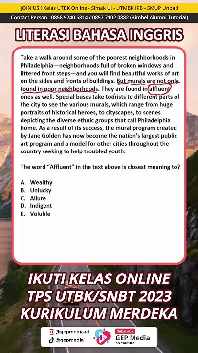 LATIHAN SOAL LITERASI BAHASA INGGRIS UTBK SNBT #utbk #snbt #shorts #short #snbp #trending #viral ...