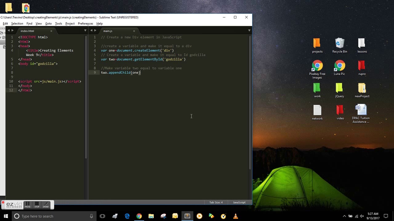 Tutorial Javascript Creating Elements With Javascript Youtube 6896