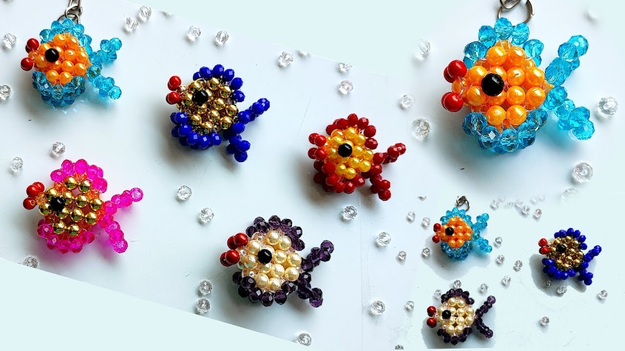 Beaded Fish Keychain | Make beaded fish | Beads crafts ideas | Fish ...