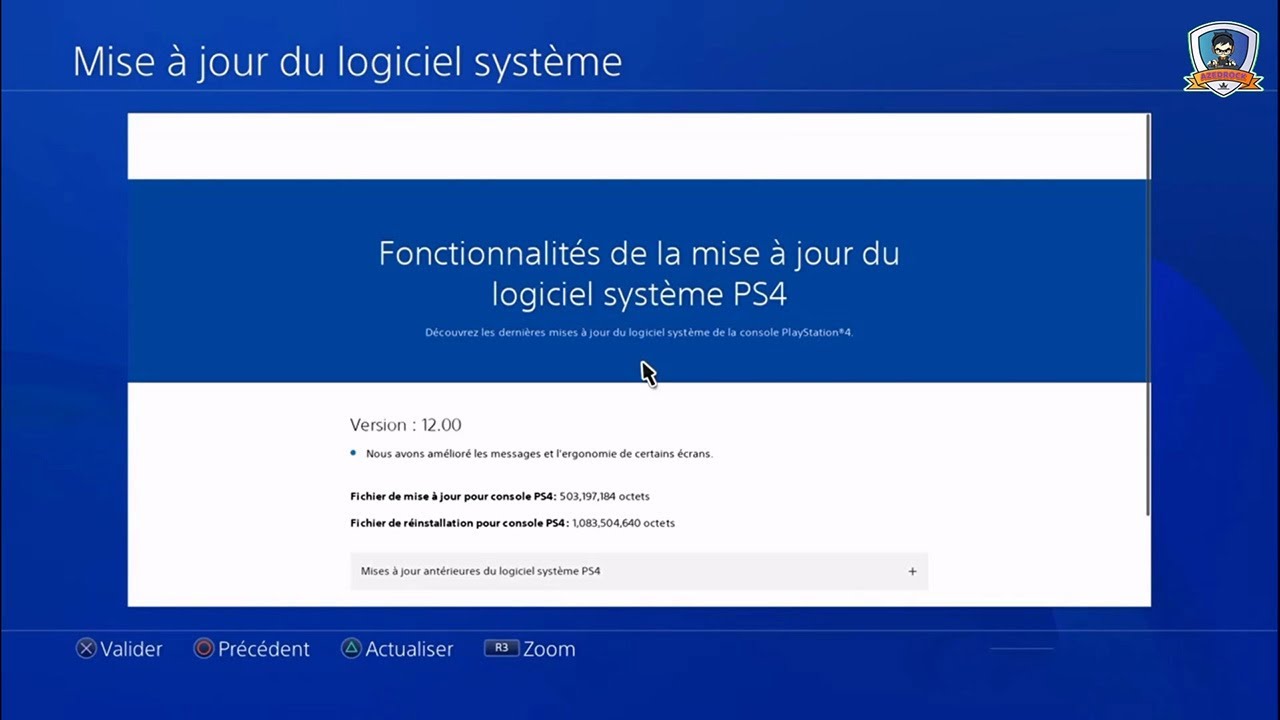 Mise à jour système version 12.00 PS4 - YouTube