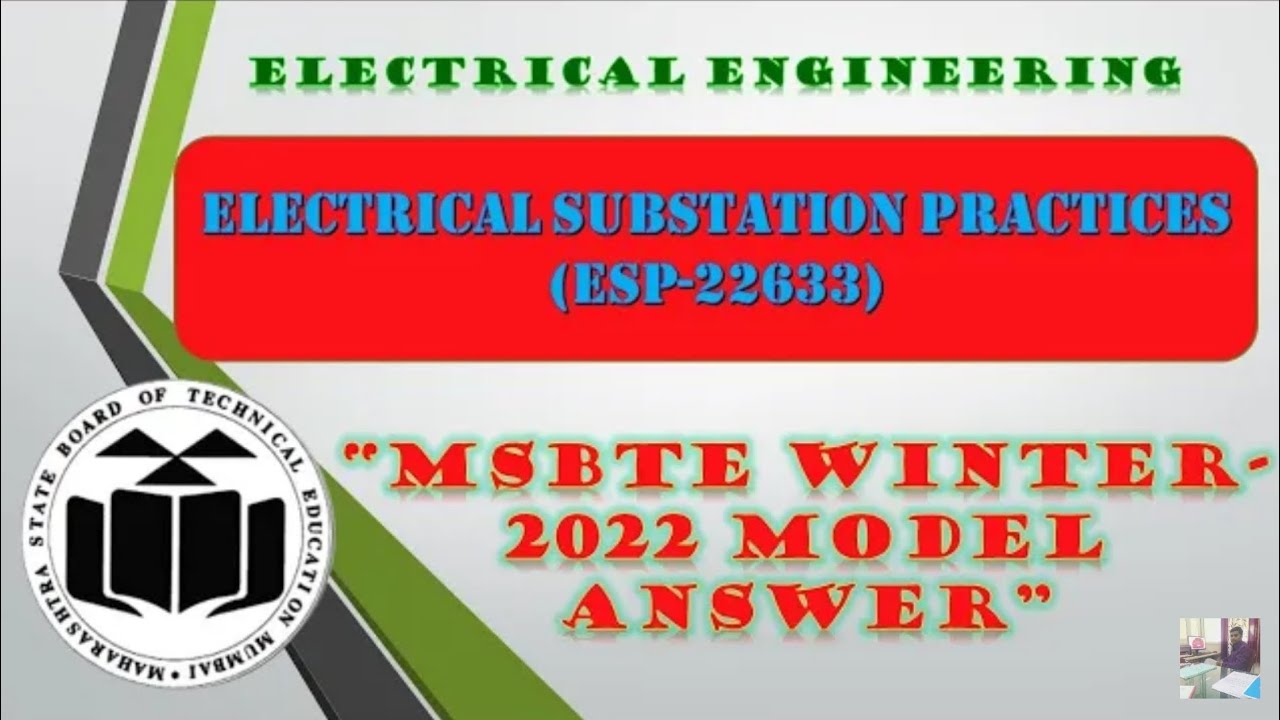 MSBTE Model Answer ESP-22633| Electrical Substation Practices ...