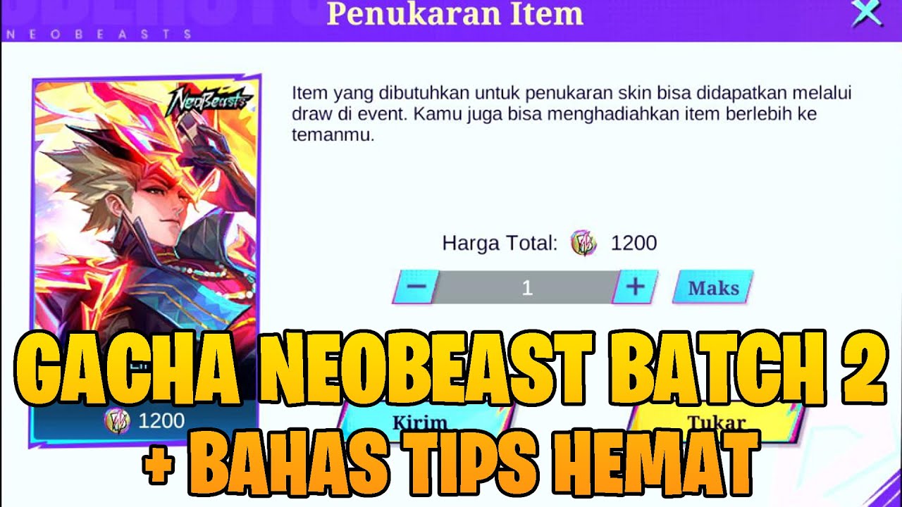GAS GACHA SKIN NEOBEAST BATCH 2 + BAHAS TIPS PALING HEMAT - MOBILE ...
