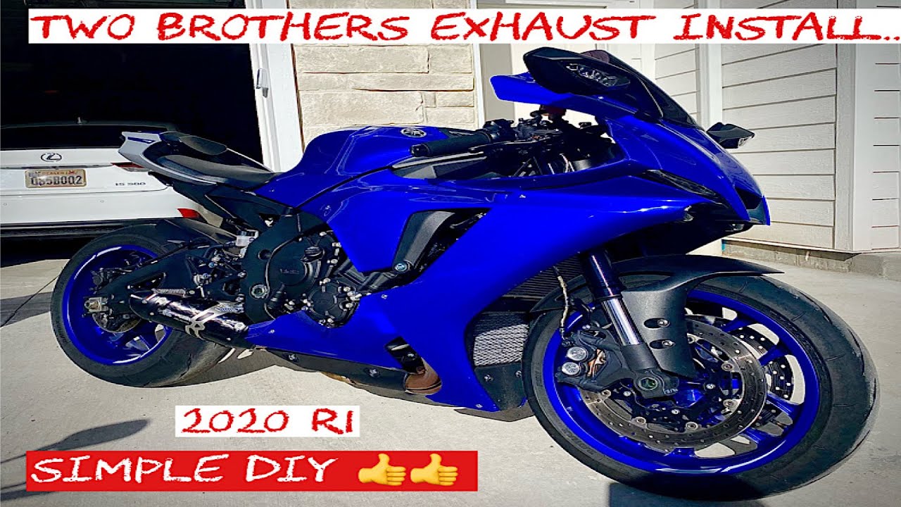 HOW TO Install Two Brothers exhaust 2015-21 Yamaha R1 DIY - YouTube