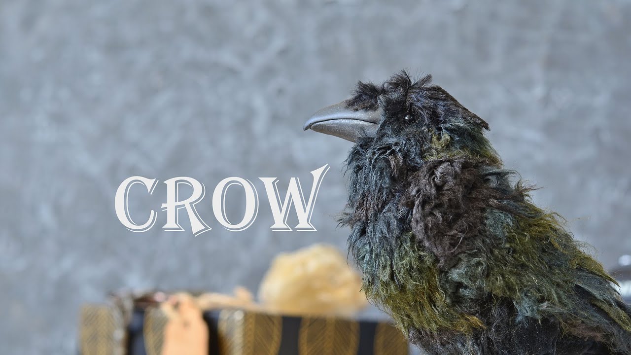 Teddy raven, handmade crow - YouTube