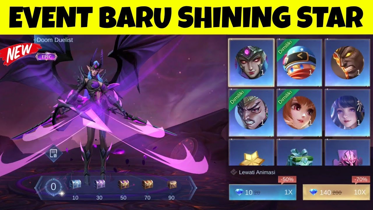 BOCORAN EVENT BARU SHINING STAR SKIN EPIC PAKE TOKEN GRATIS MOBILE ...