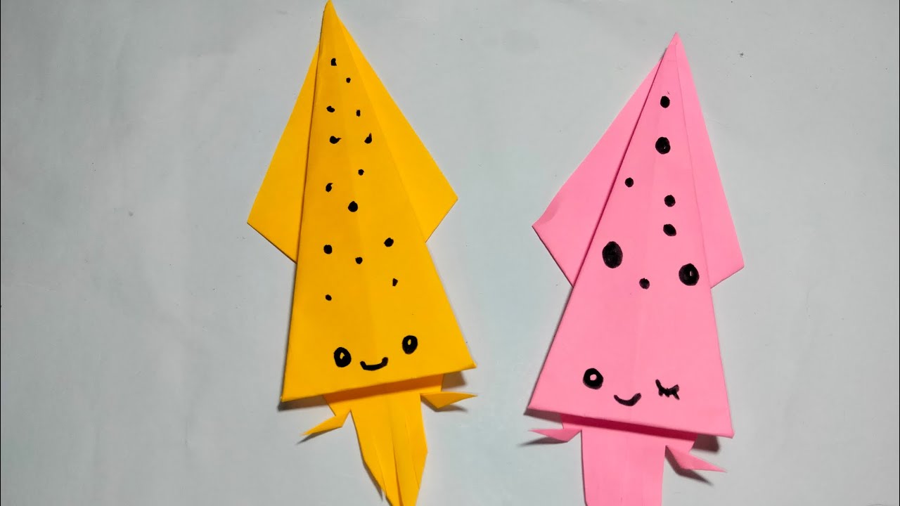 How To Make Squid Origami - Easy Origami Squid - YouTube