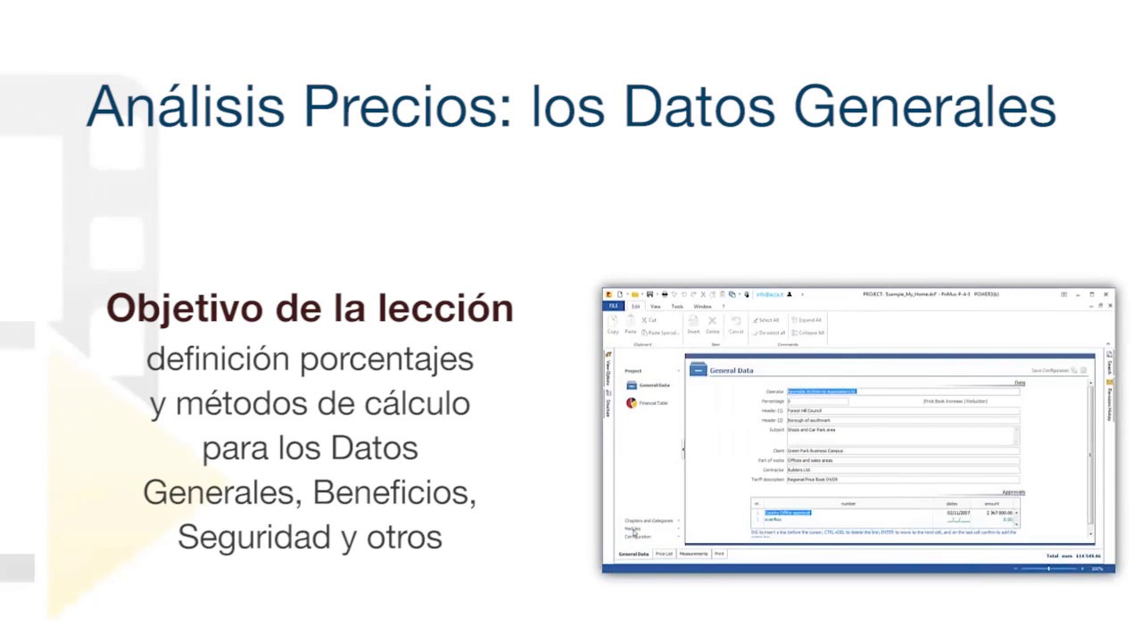 Tutorial de PriMus - Análisis Precios: los Datos Generales - ACCA software - YouTube