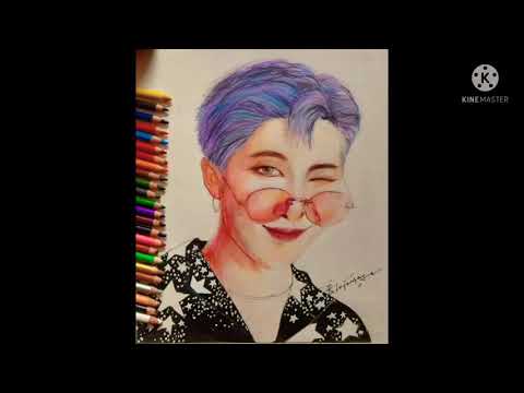 [BTS] BTS RM Colored Pencil Drawing  | 방탄소년단 RM 색연필 드로잉 | artian siblings
