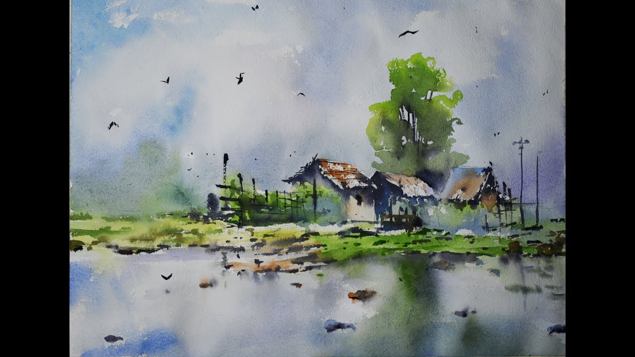 Easy Watercolor Drawing For Beginner | Step By Step - YouTube