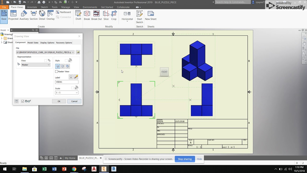 Creating A Drawing Sheet In Inventor YouTube Creating A Drawing Sheet In Inventor YouTube