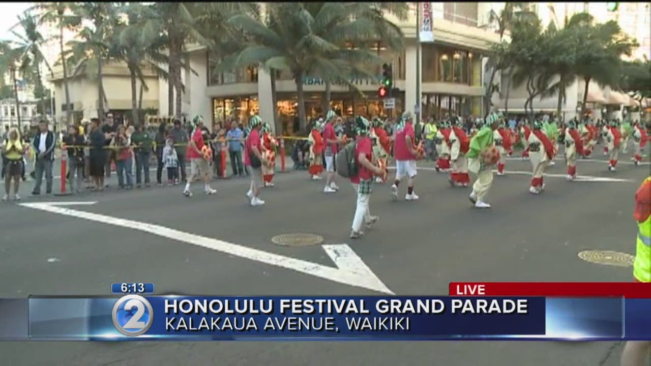 Crowds gather for the Honolulu Festival grand parade, fireworks show ...
