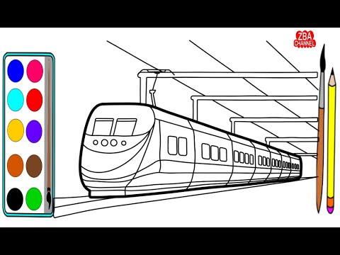 Kereta Api 6 | Belajar Menggambar dan Mewarnai Kereta Api dan Mengenal ...