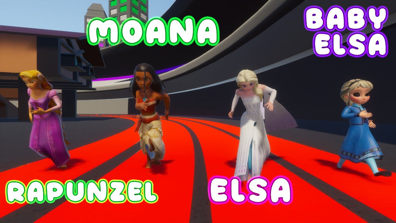 Baby Elsa Vs Elsa Vs Moana Vs Rapunzel RUNNING RACE | Who Is The ...