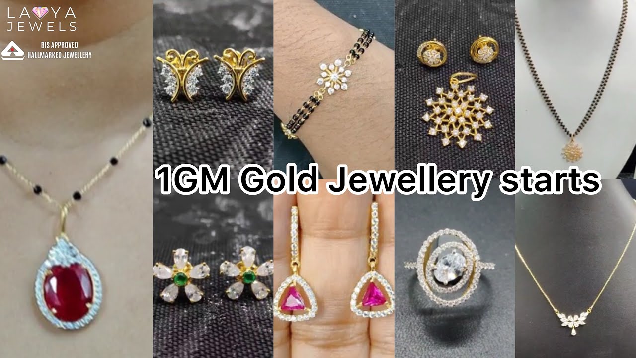 Just 1gm starts gold jewellery designs with weight and price| Lavya ...