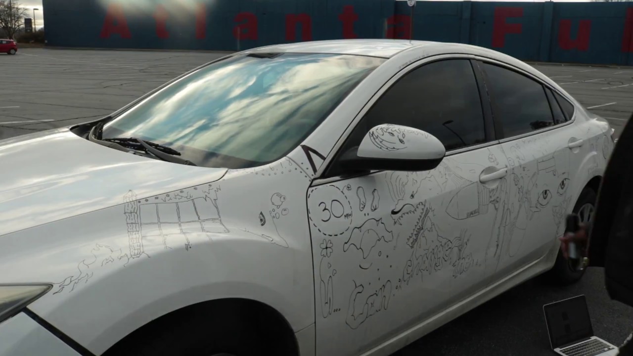Drawing on My Car with a Sharpie pt.3 - YouTube