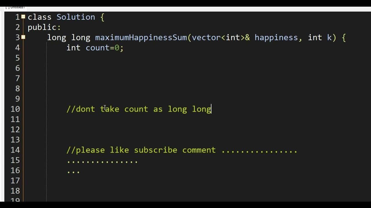 100247. Maximize Happiness of Selected Children | leetcode weekly ...