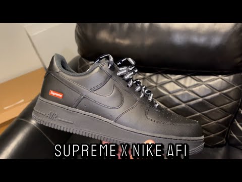 Unboxing Supreme x Air Force 1 Low 'Box Logo - Black' ( Full Review ...