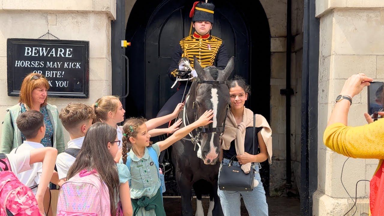King’s Guard Furious As Girl Pulls The Reins - YouTube