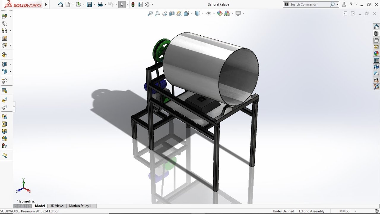Solidworks Animation Coconut Roaster Machine - YouTube