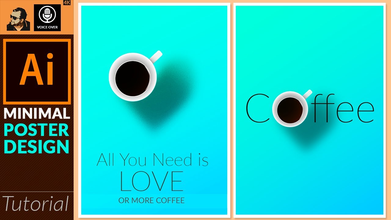 Designing a Minimal Coffee Poster in Adobe illustrator | Tutorial - YouTube