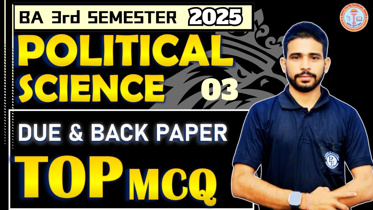 Due & Back paper Ba 1st semester 2024 - 25 // POLITICAL SCIENCE TOP MCQ ...