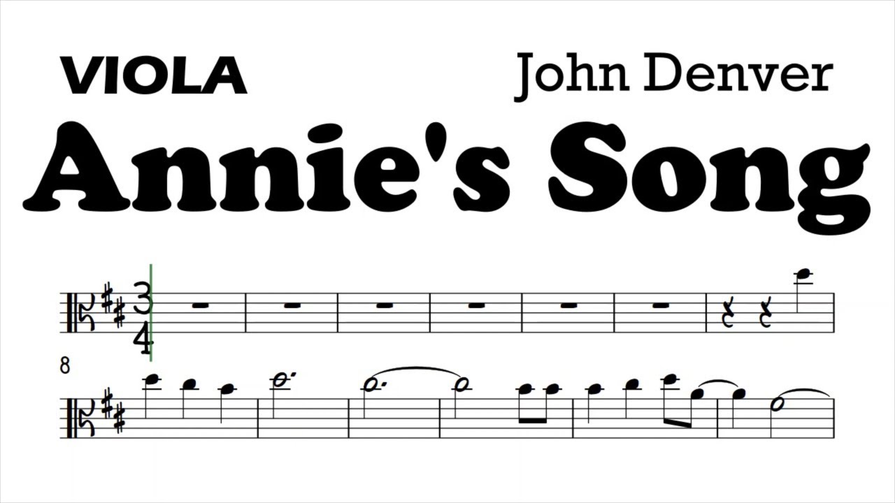 Annie's Song Viola Sheet Music Backing Track Play Along Partitura - YouTube