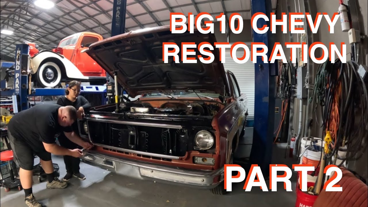 78 BIG10 Chevy Restoration! (Part 2) Putting on Grille - YouTube