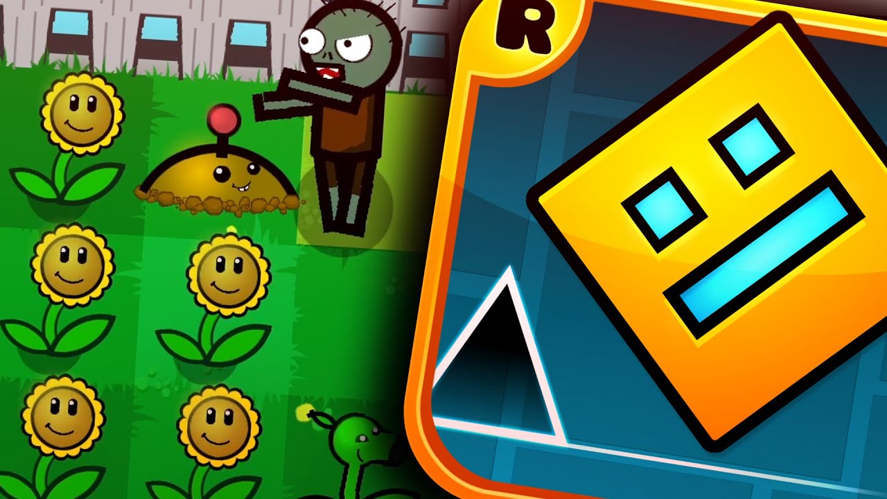 Plants vs. Zombies ВНУТРИ Geometry Dash - YouTube