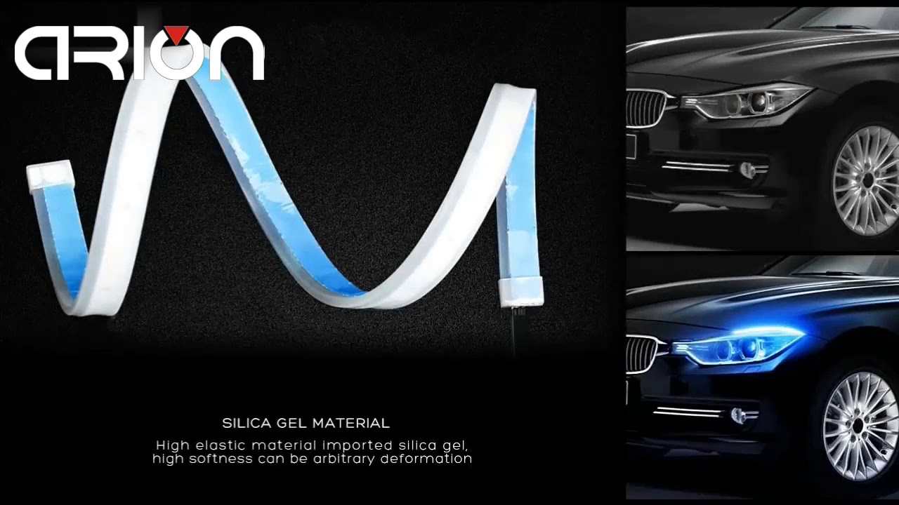 2x 60CM Slim Amber Sequential Flexible LED DRL Turn Signal Strip for ...