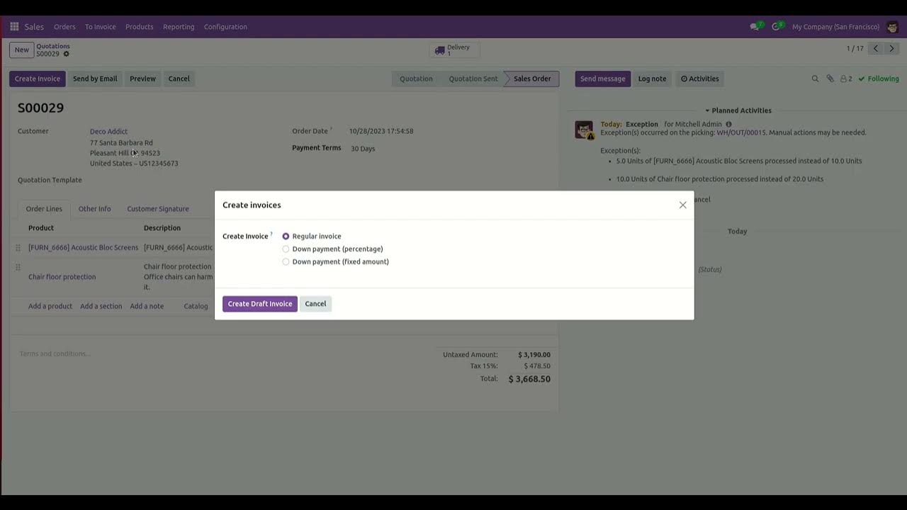 Sale Order Separate Decimal Quantity Odoo - YouTube