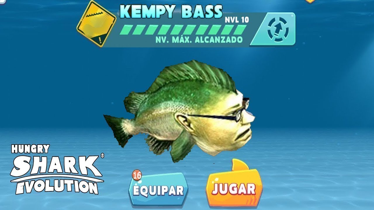 Hungry Shark Evolution NEW KEMPY BASS UNLOCKED All 24 Sharks Unlocked ...