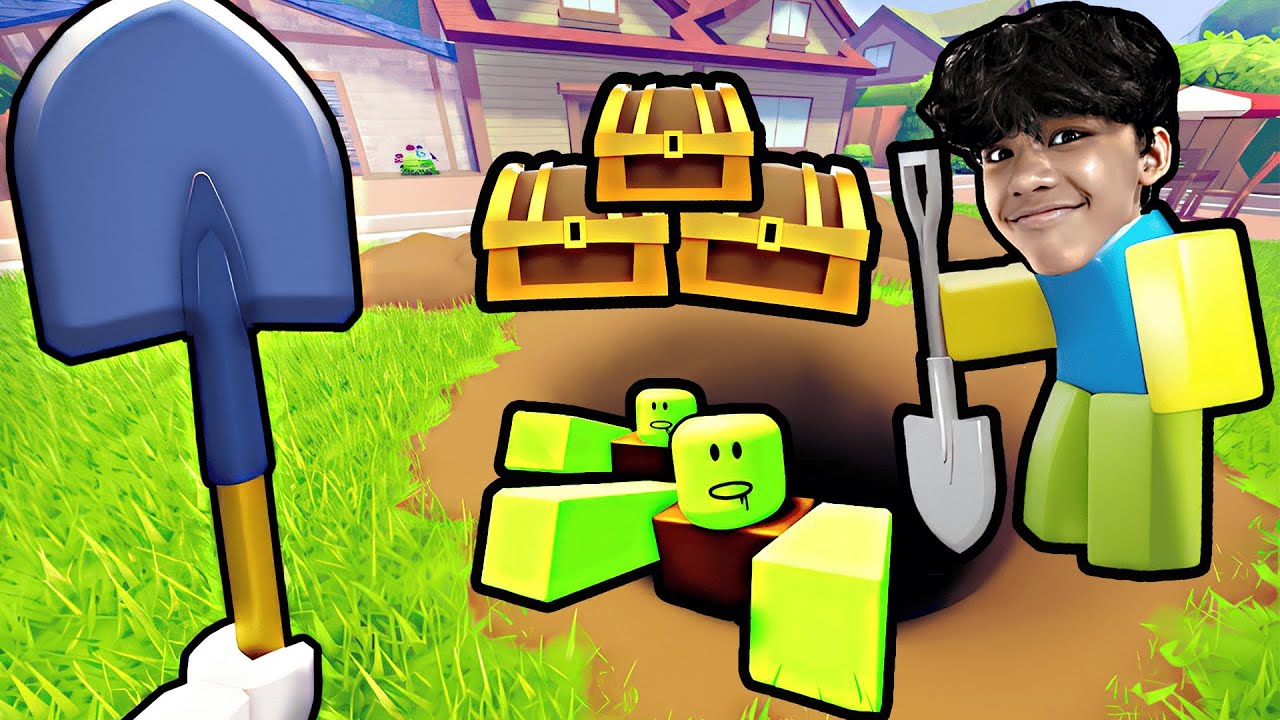 ขุดสนามหลังบ้านหาสมบัติ (RoBlox Dig the Backyard Alpha) - YouTube