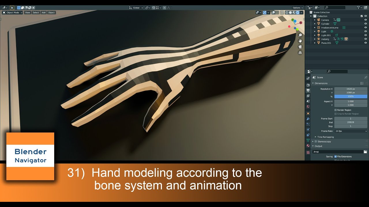 31) Hand modelling according to the bone system and animation - YouTube