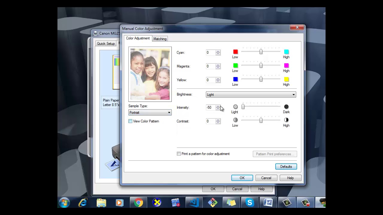 Reduce Darkness - Printer Settings - Canon - MG2577S - YouTube