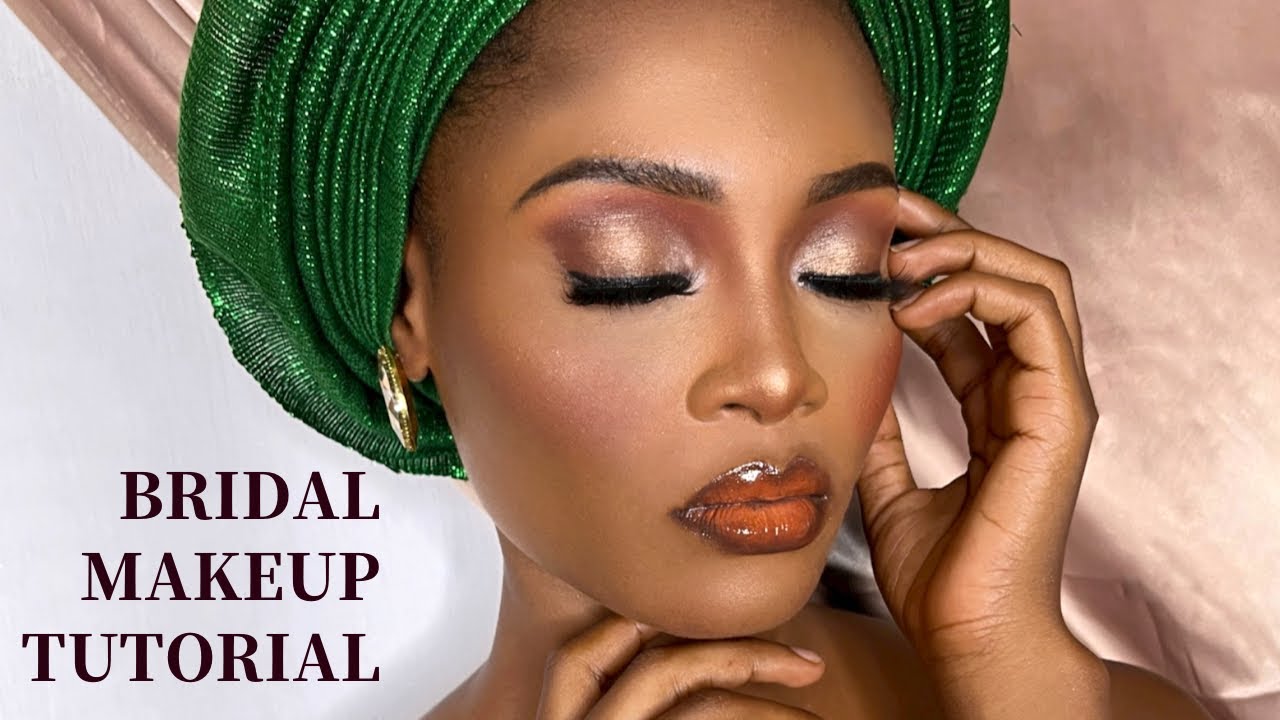 Nigerian bridal makeup on a model. First time tying #gele .# ...
