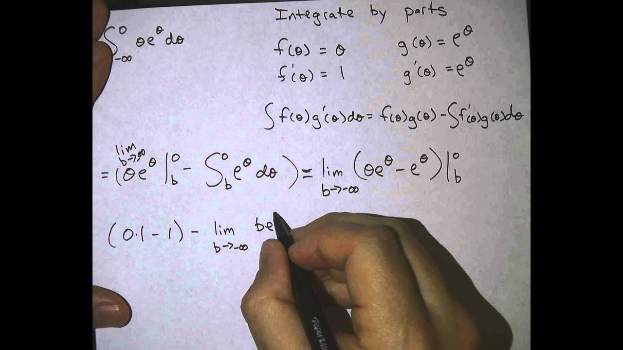 Calculus: Improper Integral Example Using Integration by Parts - YouTube