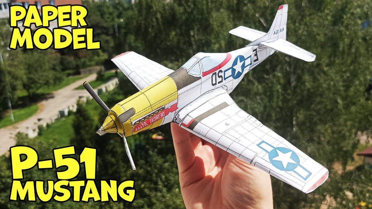 How to Make a Paper Airplane Model | North American P-51 Mustang Paper ...