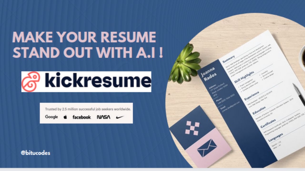 Automate Resume Creation using A.I @Kickresume | Free Resume Building ...