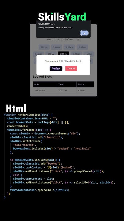 Slot booking #tutorial #coding #python #tips #programming #html #css #shortvideo #shorts - YouTube
