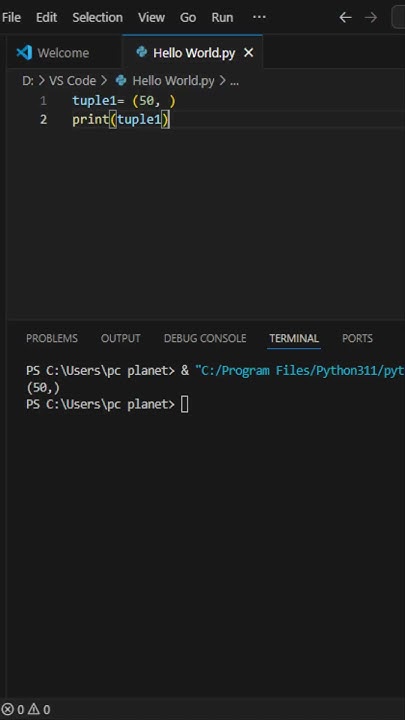 Python masters code to create a tuple with single value #python #coding ...