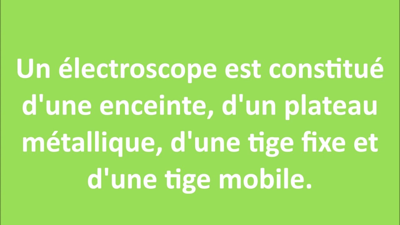 Electrisation par influence de l'électroscope - YouTube