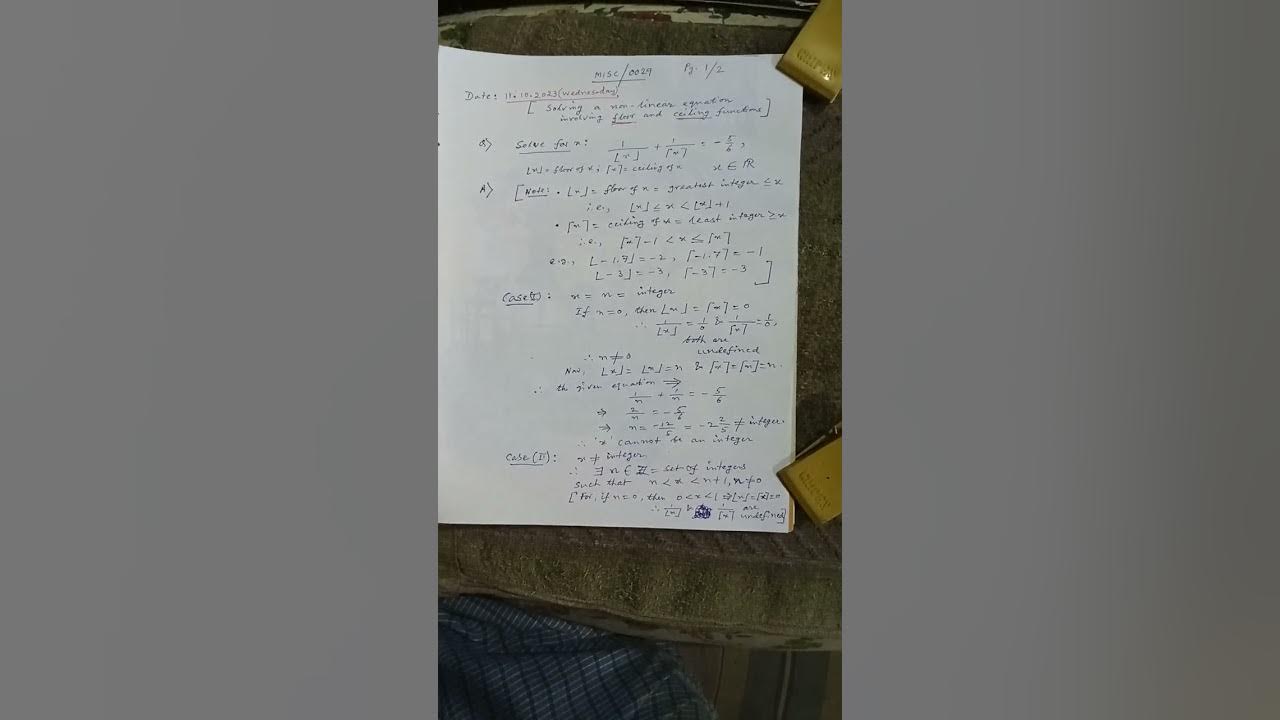 (29)To solve an equation involving "floor" and "ceiling" functions - YouTube